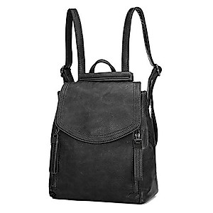 Backpack Purse For Women, JOSEKO PU Leather Anti-Theft Shoulder Bags Fashion Casual Travel Bags (9.4"x5.1"x11.4"(LxWxH),Black )
