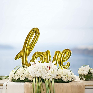 Cafurty 42 Inch Love Balloon Champagne Gold Letter Decorations Valentines Wedding Romantic Balloon Anniversary Decor, Bridal Shower or Birthday – Gold