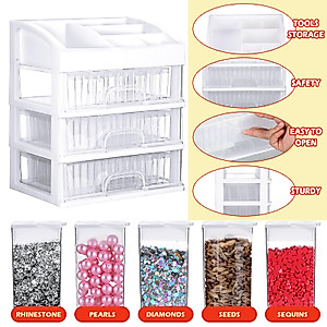 Painting Storage Containers Drawer with 150 Slots Diamond Containers with Diamond Accessories and Tools Clear Plastic Storage Box for DIY Diamond Craft Jewelry Bead Nail Pill