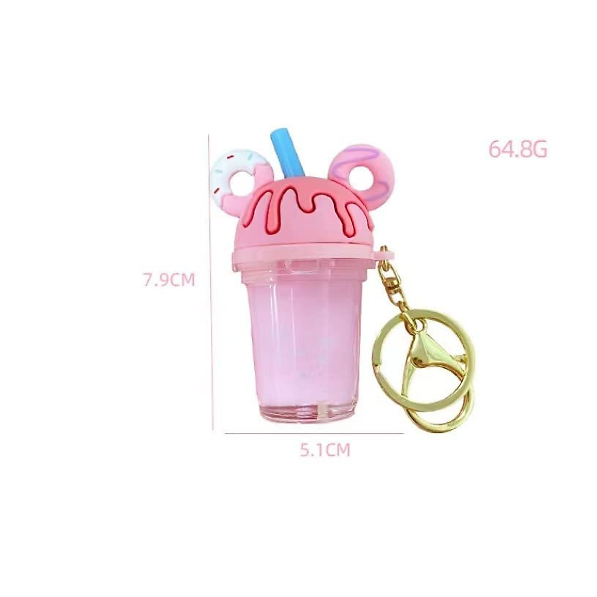 Kawaii Donut Boba Keychain (Blue)
