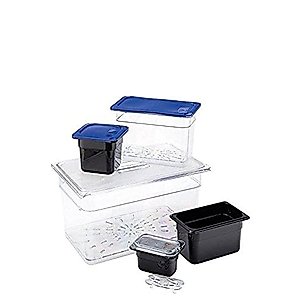 Carlisle FoodService Products 10310U07 StorPlus Sixth Size Polycarbonate Universal Handled Food Pan Lid, Clear (Pack of 6)