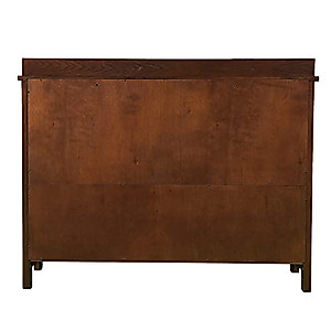 SEI Furniture Camino Mission Sideboard & Curio - Red Washed Expresso Finish w/ Faux Slate - Spacious Design (AMZ0092MC)