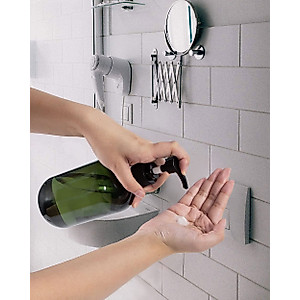 sdoot Green Pump Bottle, 2 Pack Shampoo Bottles with Pump, 17oz Refillable Plastic Soap Dispenser Pump Bottle for Shampoo Conditioner, Shampoo Lotion Body Wash