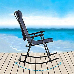 UYSB Folding Rocking Chair Rocker Porch Patio Furniture W/Canopy Blue Chair Rocking Chair Rocker Chair Rocker Camp Chair Rocker Recliner Rocking Camp Chair Rocking Chairs Outdoor Rockin