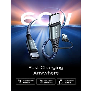 AINOPE USB C Cable Type C Charger Fast Charging 3.1A 10FT iPad Pro Charger Cable Durable Nylon Braided USB A/C to USB-C Cable for iPad Pro/AIR/Mini 6 MacBook Galaxy S23 S22 21 S10 Note