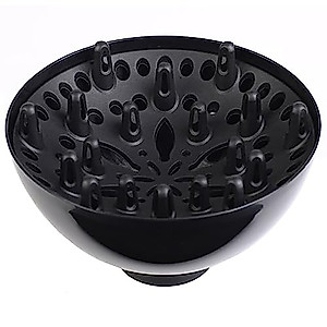 BinaryABC Universal Diffuser Hair Dryer Attachment,Hair Dryer Diffuser Nozzle,Wavy Curly Hair Diffuser,Hair Dryer Cover(Black)