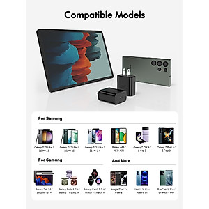 [2 Pack] 45W USB C Super Fast Charger - for Samsung Galaxy S23/S23+/S22/S22+/S22 Ultra/S21 Ultra/S21/S21 Plus/S20 Ultra/S20/S20+/Note 20/10/S10/S9/S8 and More,PPS Charger(6ft Cable Included)