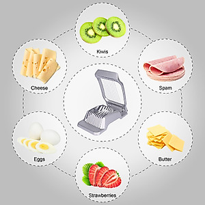 Egg Slicer for Hard Boiled Eggs Egg Cutter Strawberry Slicer Heavy Duty Aluminium Slicer Stainless Steel Wire Multipurpose Egg Slicer Dicer for Soft Fruit Mushroom