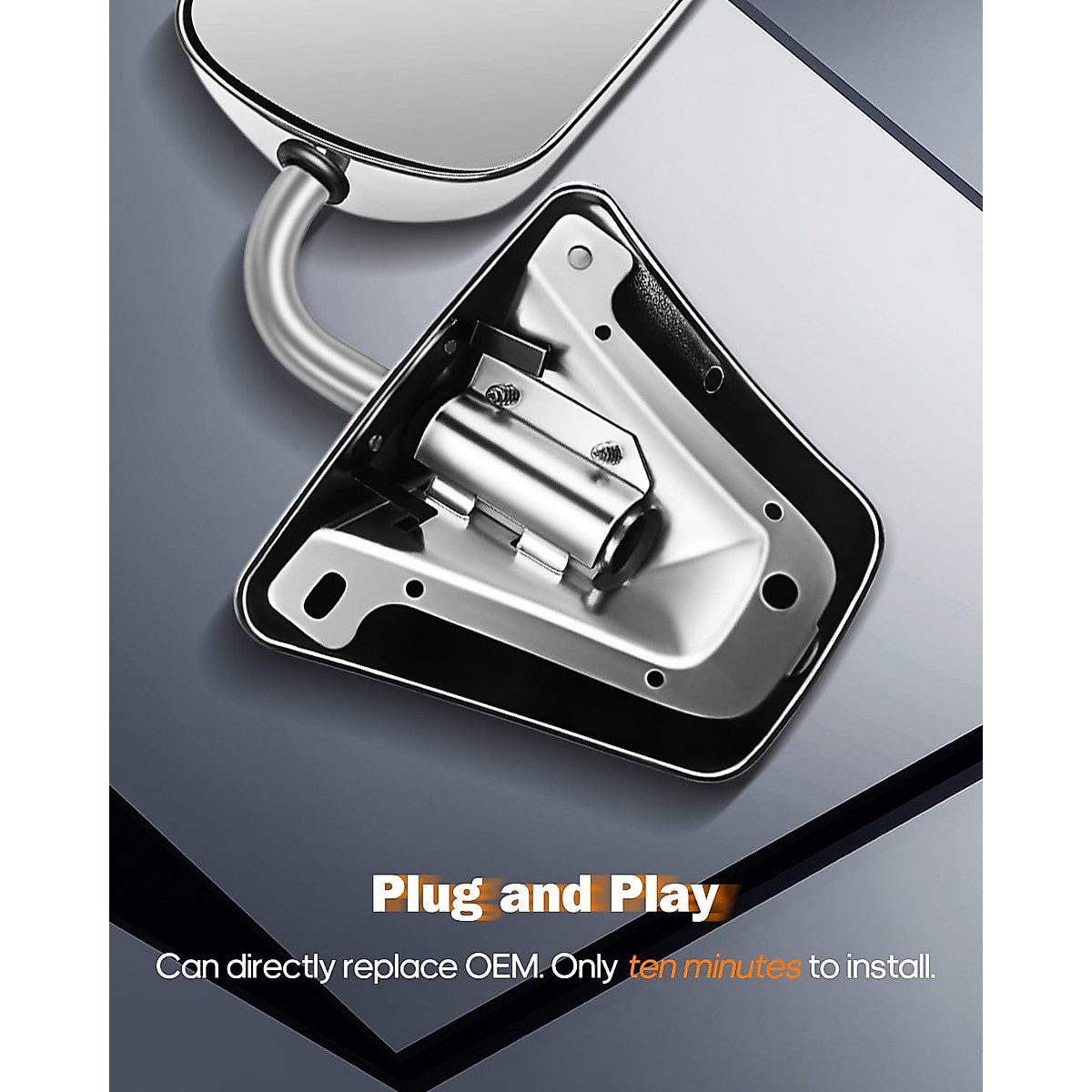 ROADFAR Side View Mirrors Left and Right Side Mirrors Fit Fit for 1973-91 For Chevy/For Chevy For GMC Jimmy Suburban C10 20 30 K1500 2500 3500 C15 25 35 Manual Folding Non-Heated Chrome GM1321227