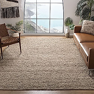 SAFAVIEH Natura Collection 8' x 10' Beige NAT263B Handmade Wool Area Rug