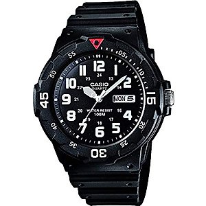 Casio Collection Men's Watch MRW-200H, Black/Red, 47.9 x 44.6 x 11.6 mm, Bracelet