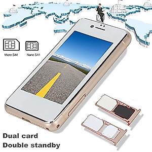 1GB 8GB Smartphone, Mini Cellphone WiFi 5MP Rear Camera 3G for Children (Gold)