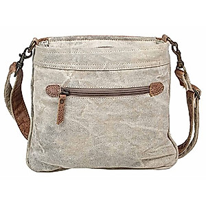 Myra Bag Hide & Floral Upcycled Canvas Crossbody Bag S-1202