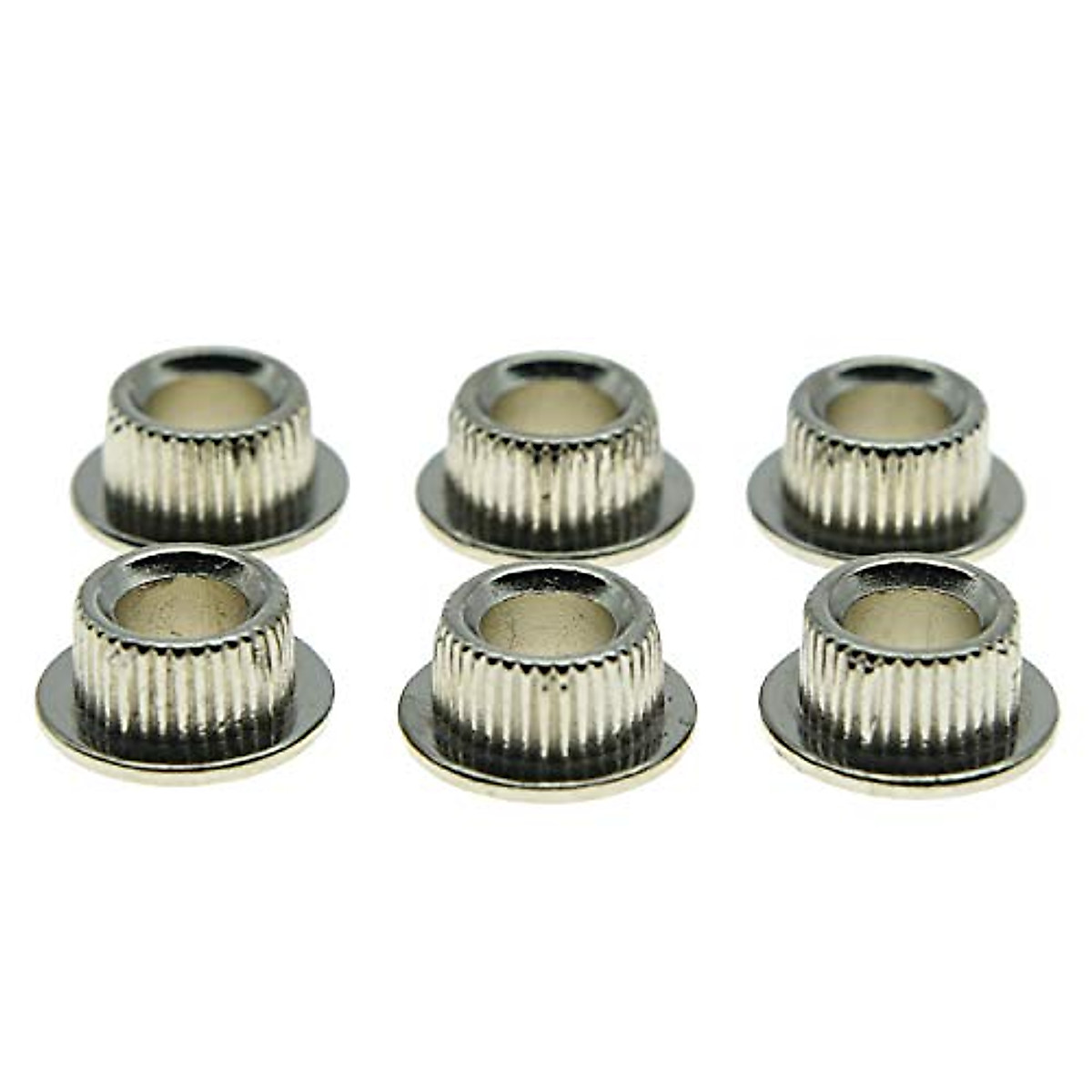 KAISH Metal Nickel 10mm Vintage Guitar Tuning Keys Conversion Bushings Adapter Ferrules
