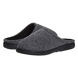 Skysole Kids Boys Fleece Clog Slippers with Rugged Outsoles Grey/Black Size 6