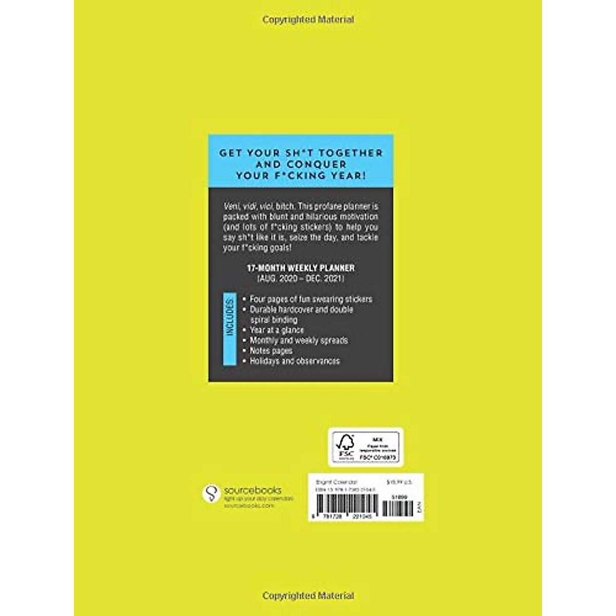 2021 I Came. I Saw. I F*cking Conquered. Planner: 17-Month Weekly Organizer (Get Shit Done Monthly, Includes Stickers, Thru December 2021)