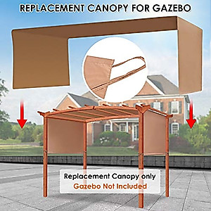 Tangkula 6.7'x17' Universal Replacement Canopy for Pergola Structures, with 6 Grommets & 4 Straps, Waterproof and Sun Protection 300D Polyester Pergola Cover