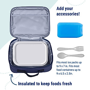 Wildkin Kids Insulated Lunch Box – Durable and Reusable for School & Travel - Whale Blue