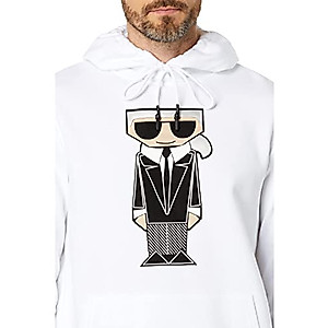 Karl Lagerfeld Paris Men's Soft Solid Hoodie, White, XX-Large