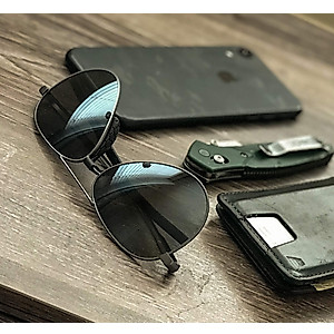 STNGR Aviators Sunglasses (Black, Smoke)