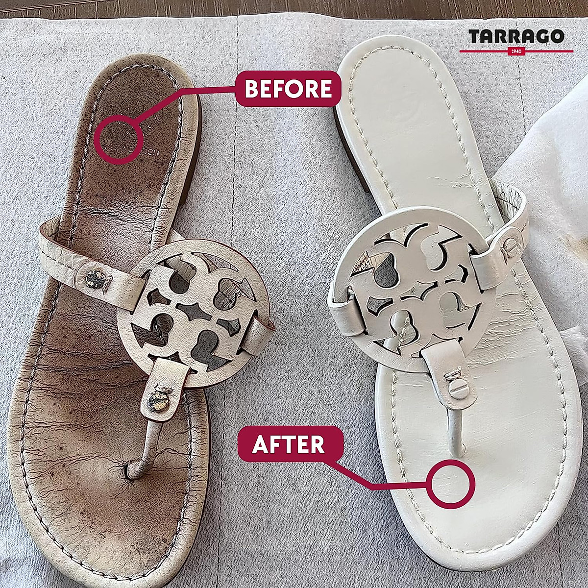 Tarrago Quick Color Dye Leather and Canvas Repair - 25 ml Leather Shoe Dye for Dyeing of Leather Footwear, Bags, Shoes, Jackets, Purses & More - Dark Beige #606