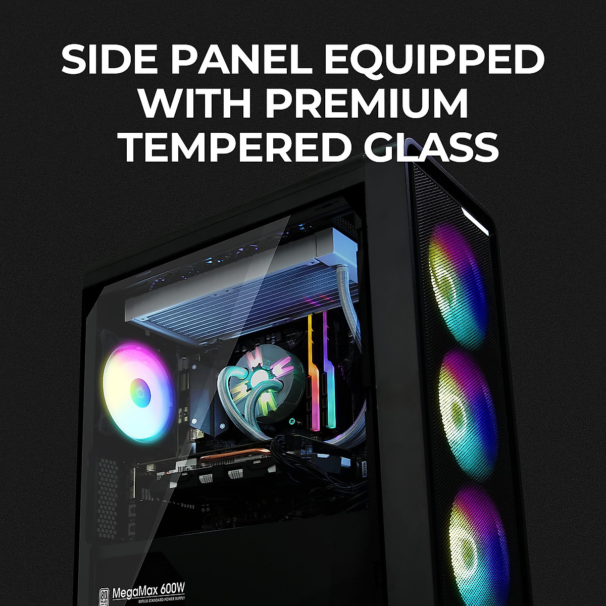 Zalman M3 Plus Micro ATX RGB Gaming PC Case - mATX / Mini-ITX - 4x 120mm Static RGB Fans Preinstalled - Mesh Front Panel - Tempered Glass Side Panel