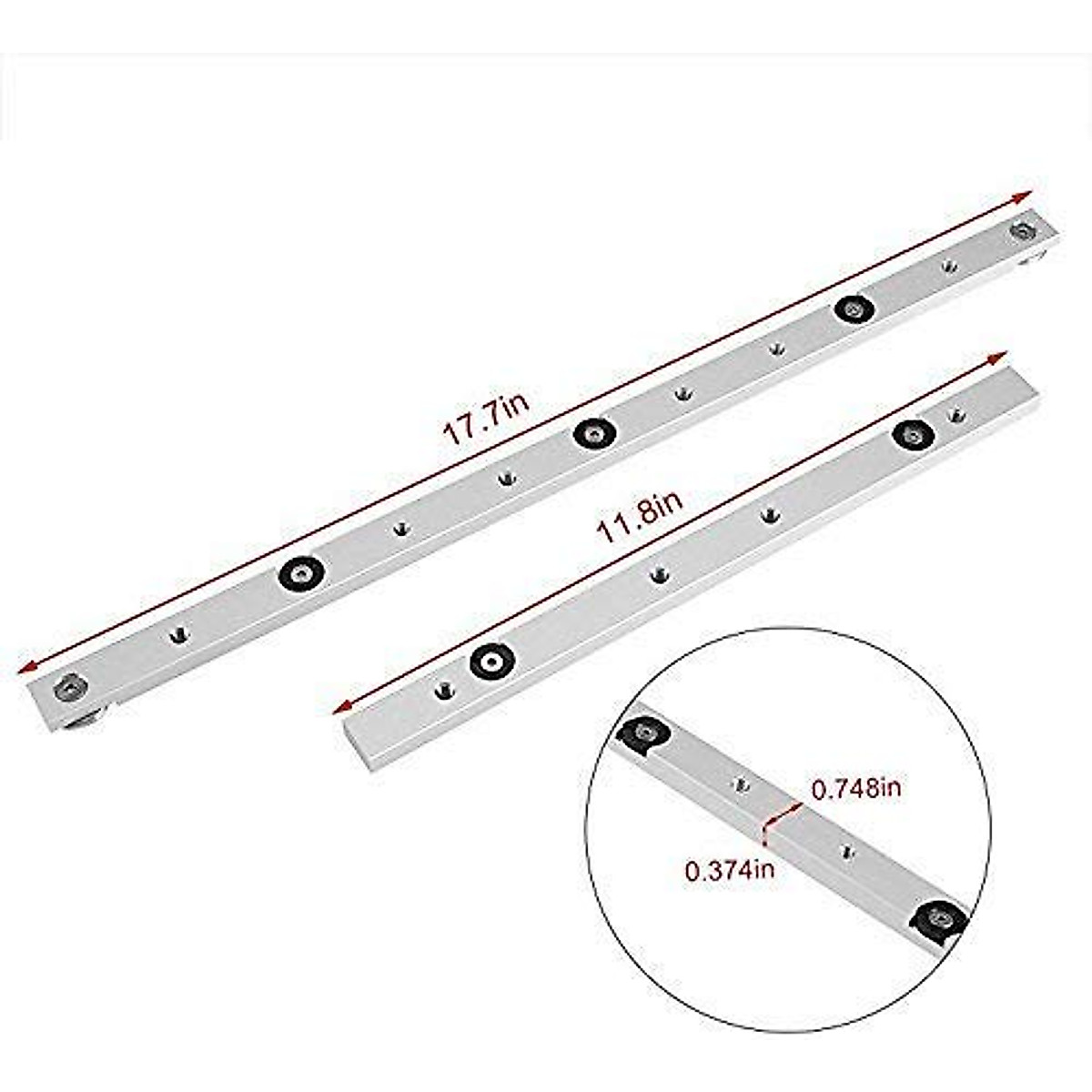 Aluminium Alloy Miter Bar Rail Miter Guage Bar Slider Table Saw Gauge Rod Wood Working Tool(300mm / 11.81inch)