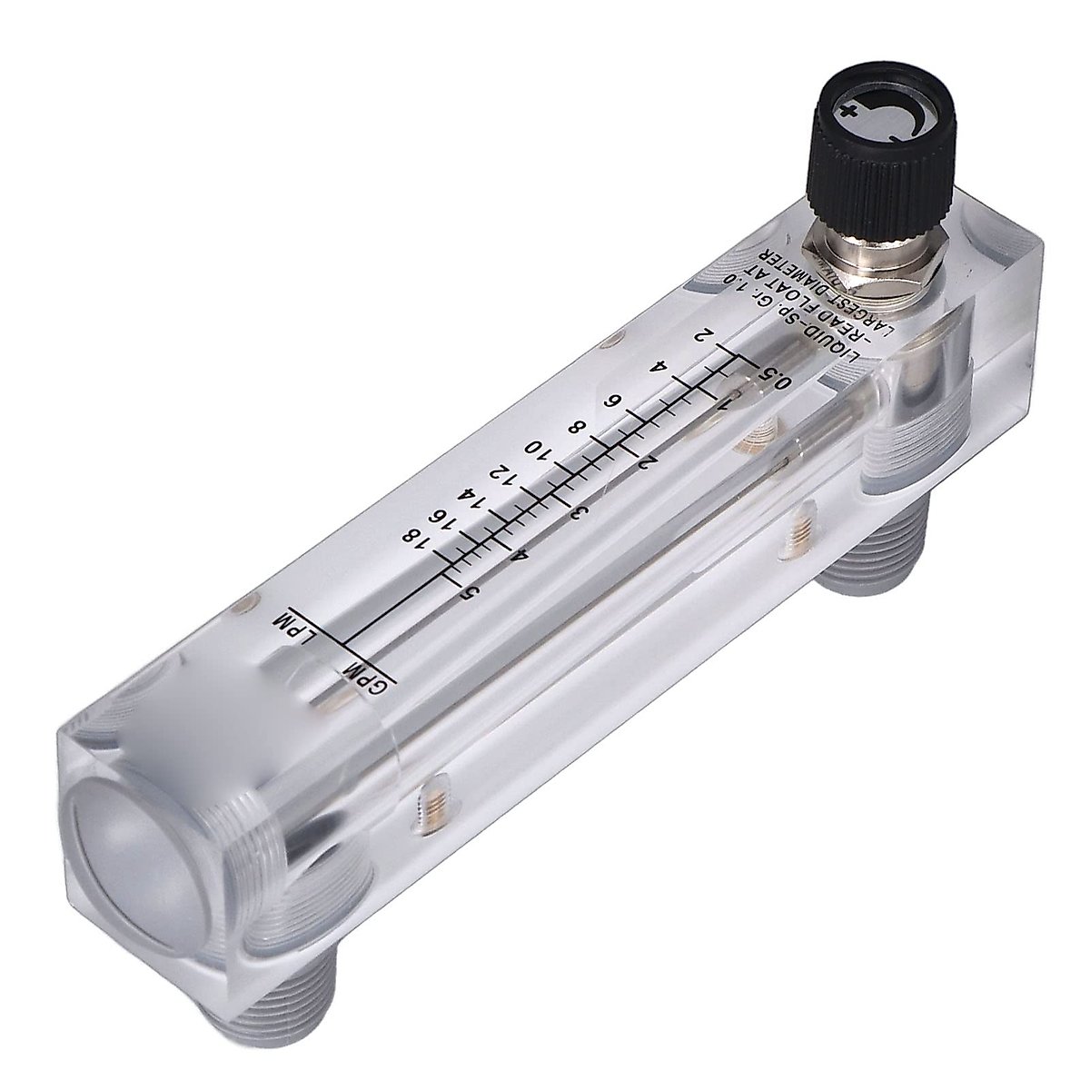 Liquid Flowmeter, Panel Type High Accuracy Water Meter Acrylic Transparent Adjustable Fluid Meter for Measure and Control The Rate of Liquid Medium, 0.5-5GPM