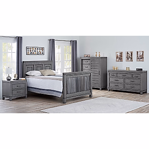 Soho Baby Manchester Crib to Full-Size Bed Conversion Kit, Wire Brush Rustic Gray Finish, GreenGuard Gold Certified