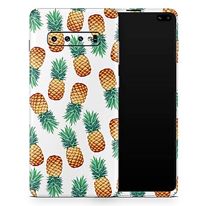 DesignSkinz Summer Pineapple Seamless v1 Protective Vinyl Decal Wrap Skin Cover Compatible with The Samsung Galaxy S20 (Screen Trim & Back Glass Skin)
