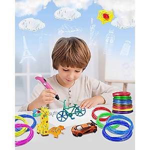 24 Colors 3D Pen PLA Filament Refills, 1.75mm Premium Filament for 3D Printer/3D Pen, Each Color 10 Feet, Total 240 feet, with 2 Finger Caps by SONGTIY, Christmas Gifts