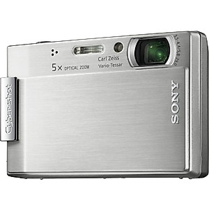 Sony Cybershot DSC-T100 8MP Digital Camera with 5x Optical Zoom and Super Steady Shot (Silver)