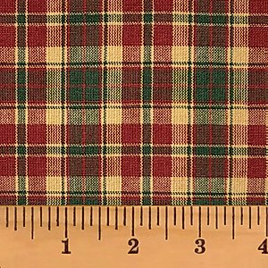 Vintage Christmas 2 Cotton Homespun Plaid Fabric by JCS - Sold by The Yard