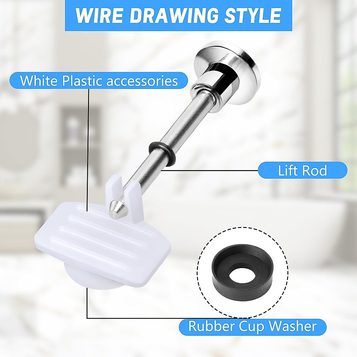 Nkiy Quen Set of 4 Tub Spout Diverter Repair Kit with Electroplating Surface-Bathtub Spout with Diverter Repair Kit-Tub Faucet Repair Replacement Parts for Broken or Leaking Repairs