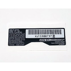 Game Boy Advance SP [GBA SP] AGS-001 Model Sticker