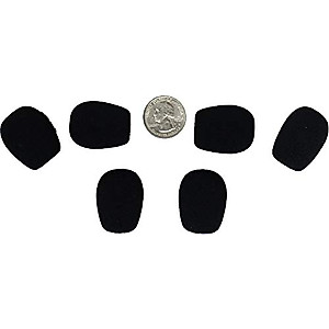 Compete Audio Standard Microphone Windscreens (Microphone Covers) 6-Pack Headset/Lapel (Lavalier) Fitness Instructor/Gamer Pack Black