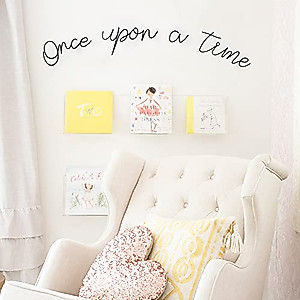 Qmetalart Once Upon a Time Metal Wall Art, Handmade DIY Nursery Wall Decor for Toddlers Bedroom Kids Bookshelf Reading Book Nook Birthday Gift Ideas