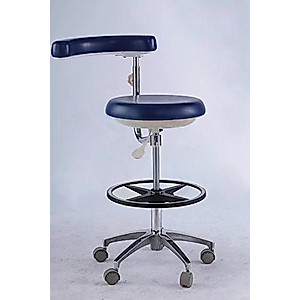 Aphrodite Dental Assistant Stool Nurse Chair Height Adjustable with Armrest PU Leather by Purple-Violet