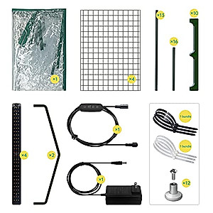 Mini Greenhouse with Grow Light , 4 Tier 27.2"L×19.9"W×61.8"H Portable Greenhouse with Zippered PVC Cover for Seed Starting Trays , Dimmable 2ft 60W Plant Light for Indoor Plant with Timer by Bstrip