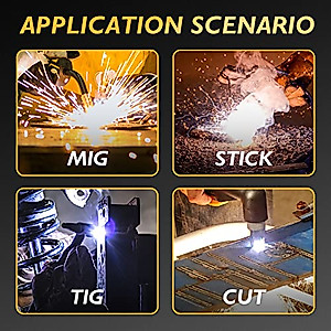 TOOLIOM Welding Helmet, True Color Auto Darkening 1/1/1/1 Large Viewing 3.94"x 3.27" Welder Mask Hood with Weld/Grind/Cut Mode for TIG MIG/MAG MMA