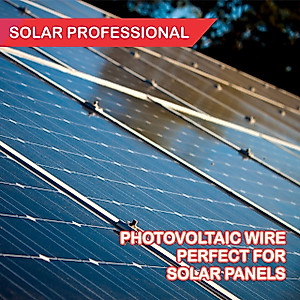 NATIONAL Wire&Cable 10 Gauge Solar Panel Professional Wire - Made in USA - 2x100 Ft Copper PV Wire UV Resistant Cable for Boat Marine Automotive RV Solar Panel Outdoor - Red&Black