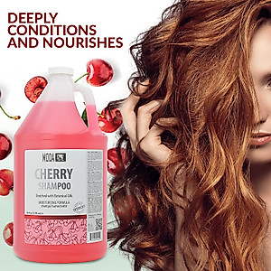 MODA - Moisturizing Shampoo for All Hair Types, Cherry, 128 Oz, Professional - Deeply Cleanses and Conditions, Strengthens, Restores and Shine your Hair