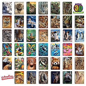 3D LiveLife Jotter - Snow Leopard Cubs from Deluxebase. Lenticular 3D Big Cat 6x4 Spiral Notebook with plain recycled paper pages. Artwork licensed from renowned artist Joh Naito