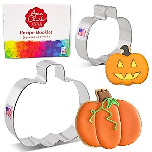 Pumpkin Cookie Cutters 2-Pc. Set Made in USA by Ann Clark, 4", 3"