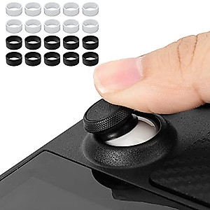TiMOVO Joystick Protectors Silicone, 20 Pcs Invisible Elastic Joystick Protective Ring Compatible with PlayStation Portal/Steam Deck/ PS5/ PS4/ Xbox/ROG Ally/8 BitDo/Switch Pro Joystick, Black+White