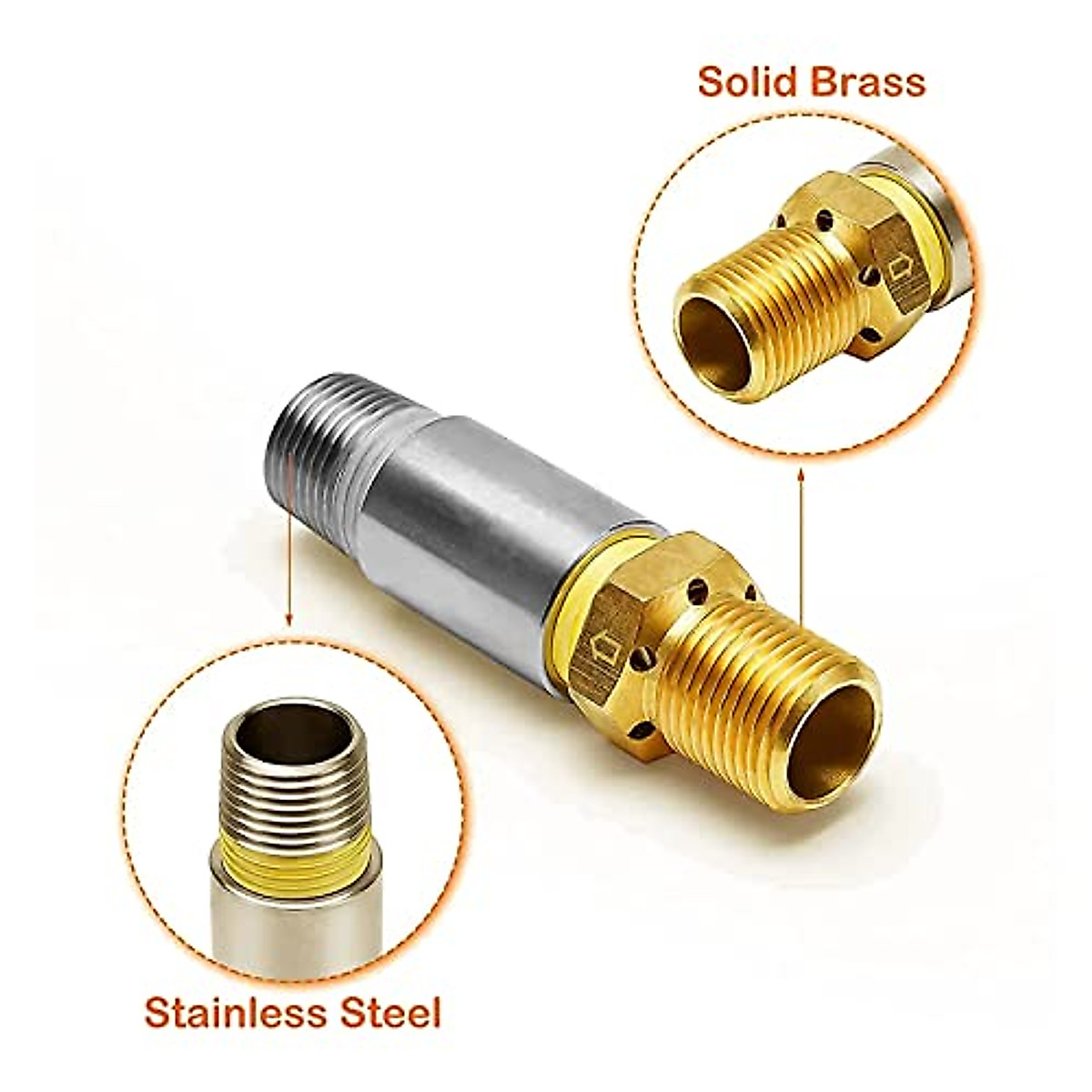 MENSI Propane Fire Pit Flame Air Mixer Orifice Nozzle Valve Jet for 60000 BTU Burner Fireplace with 1/2" NPT Fitting