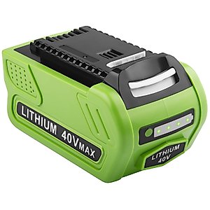 ARyee 6.0Ah 40V Battery Replacement for GreenWorks 40v Battery 29472 29462 29252 20202 22262 2531225322 20642 22272 27062 21242 GreenWorks 40Volt G-MAX Power Tools Lithium Battery