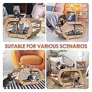 Large Cat Scratcher Bed - Cat Scrathing Cardboard,100% Recycled Paper Cat Scratchers for Indoor Cats - Cardboard Cat Bed, Chemical-Free Materials Cat Scratcher Lounge - Cat Scratch Pad