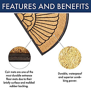 Notrax, Crescent, Rubber-Backed Natural Coir Doormat, Entry Mat for Indoor or Outdoor Use, 24"x39", C04 (C04S2439CR)