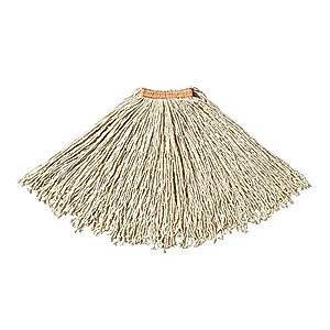 Rubbermaid Commercial Products Dura Pro Premium Cut End Cotton Mop, White, Heavy Duty Cotton Industrial Wet Mop For Floor Cleaning Office/School/Stadium/Restaurant